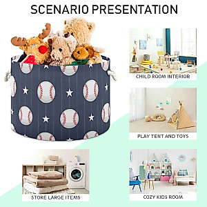Large Storage Basket for Toys Basketball Baseball Sport Storage Bin Box Laundry Basket for Home Decor, Pet Toy, Blankets