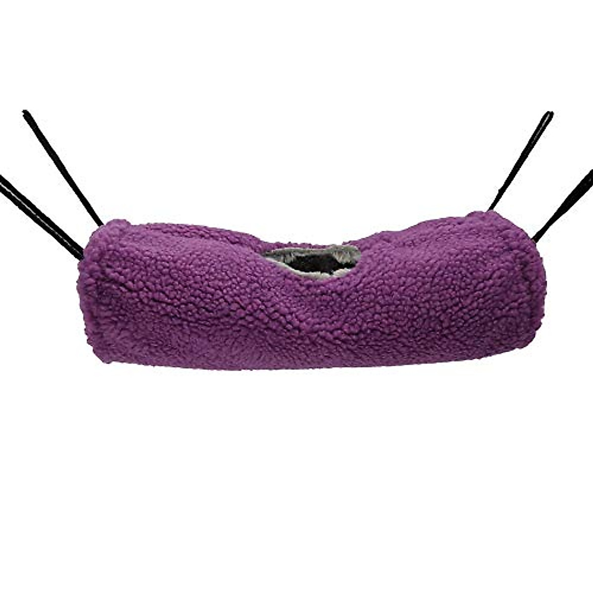 PAWSINSIDE Small Animal Hanging Tunnel Fleece Bunkbed Hammock for Ferret Rat Sugar Glider Squirrel (Tube, Purple)