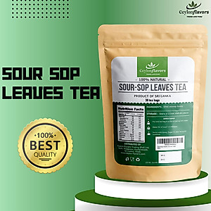 Ceylon Soursop Tea Leaves | 100% Natural Soursop Tea Bags Pack of 30 | Sourced From Sri Lanka