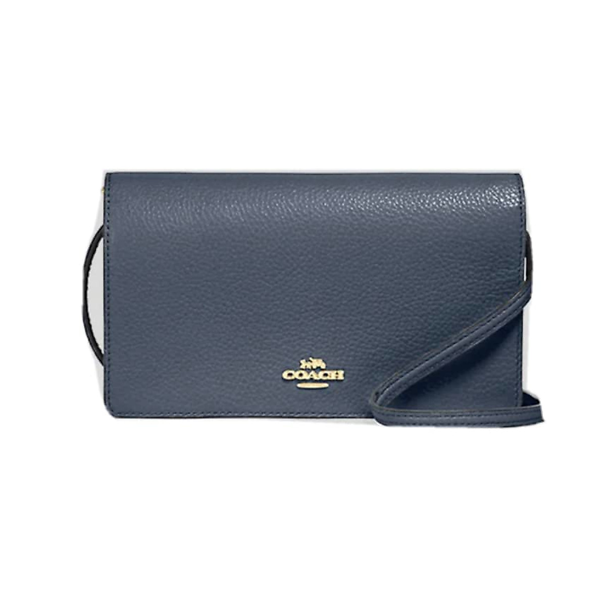 COACH Women's Anna Foldover Crossbody Clutch (Pebble Leather - Denim)