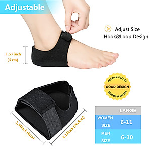 JUMPOW Heel Protectors for Plantar Fasciitis & Achilles Tendonitis Relief – Adjustable Gel Heel Cups for Heel Pain Relief with Soft Cushioning, Heel Cushion Inserts for Men/Women All-Day Comfort