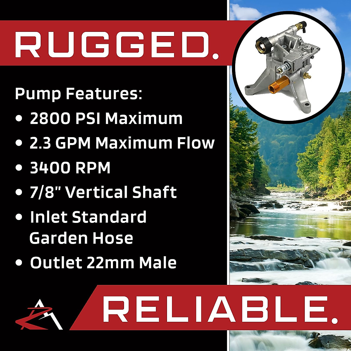 2800 psi POWER PRESSURE WASHER WATER PUMP PowerStroke PS80943 PS80946