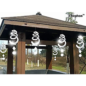 Chephon Bird Spiral Spinner Reflectors with Reflective Scare Discs - Decorative Bird Scare Device to Keep Birds Away Like Woodpeckers, Pigeons and Geese - 3 Pack with Free Hooks