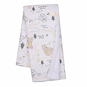 Lambs & Ivy Disney Baby Pooh and The Hundred Acre Woods White Baby Blanket