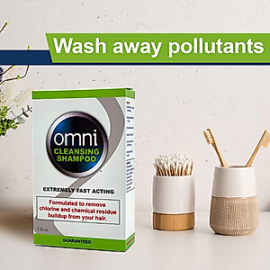 Omni Detoxifying Hair Cleansing Shampoo- Fast Acting Anti Residue Shampoo - Scalp Clarifying Formula for Dry Hair - Anti Chlorine Post Swim Shampoo, 1 Oz