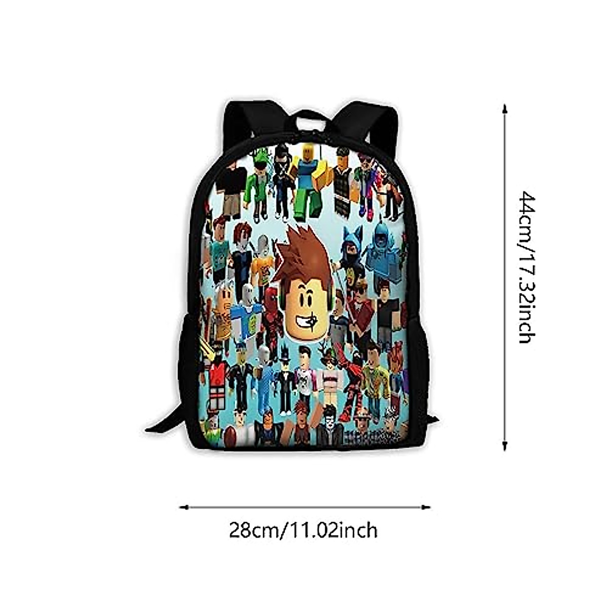 CNLAUKY Gamer Backpack 17 Inch, Anime Backpack Large Capacity Travel Backpacks Light Schoolbag for Boys Girls Camping Hiking (Blue)