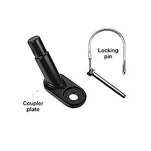 Thinvik Coupler Hitch Attachments for Instep and Schwinn Bike Trailers,Flat and Angled Couplers Metal, Bike Trailers Accessories for Kids&Pets, for Various of Bicycle Carriers, Trailer Size（Angled）