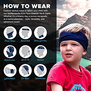 S A Company Kids' Face Shields UPF 30+, Breathable Multipurpose Neck Gaiters for Boys and Girls (Pack of 5 - Animal Kingdom)