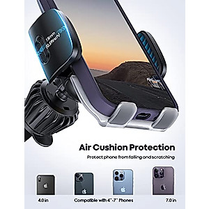 Lamicall 2023 Dashboard Car Phone Mount Holder - [Acrylic Clamp Design] 3in1 Long Arm Car Cell Phone Mount, Super Suction Cup, Automobile Dashboard Windshield Vent Accessories Cradle for All iPhone