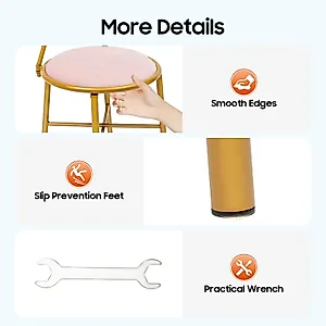 PalaUha Makeup Vanity Chair 32''H Side Table Seat Dressing Chair with Bow Knot Backrest Lounge Dresser Seat with Butterfly Bow Tie and Velvet Cushion for Girl Daughter Bedroom