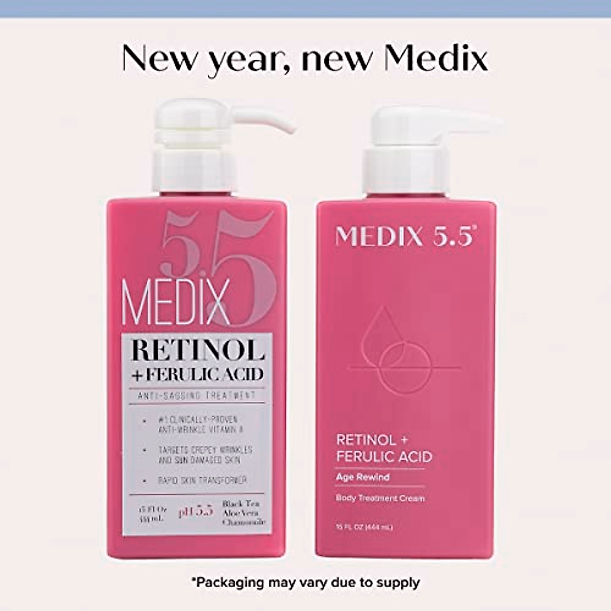 Medix 5.5 Retinol Body Lotion Firming Moisturizer & Crepey Skin Care Treatment, Anti Aging Retinol Body Cream Targets Look Of Wrinkles, Sagging Skin, Stretch Marks, & Sun Damaged Dry Skin, 15 Fl Oz