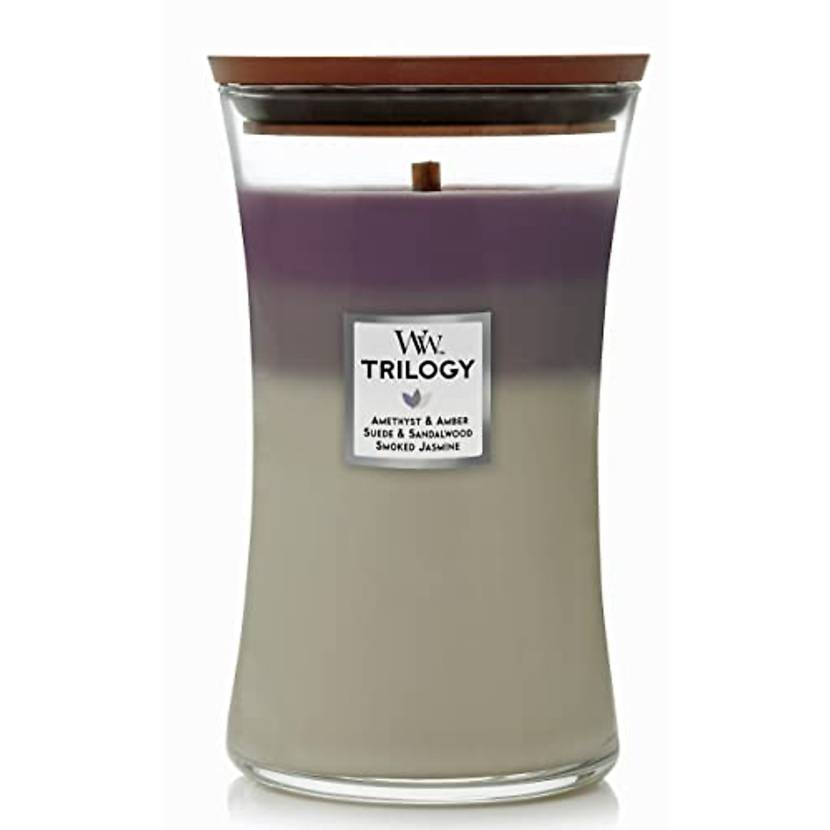 WoodWick Large Hourglass Trilogy Candle, Amethyst Sky, 21.5 oz.