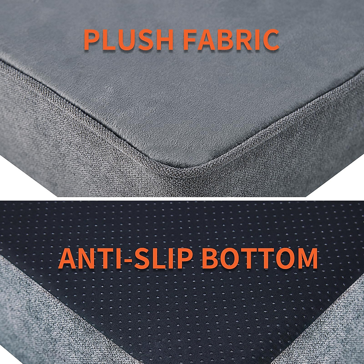 luckyvo Dog Bed Mat for Large Dogs, Orthopedic Gel Memory Foam, Waterproof, Removable Cover, 35x22x3 inches, Grey