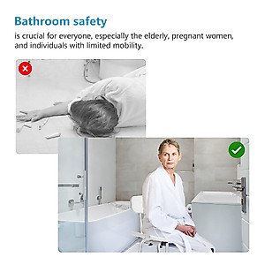 FSA/HSA Eligible Shower Chair with Back Removable - 2 in 1 Nonslip Shower Stool for Inside Shower, Narrow Bathtub Chair, Adjustable Shower Seat for Seniors, Elderly, Handicap, Disabled by LEACHOI