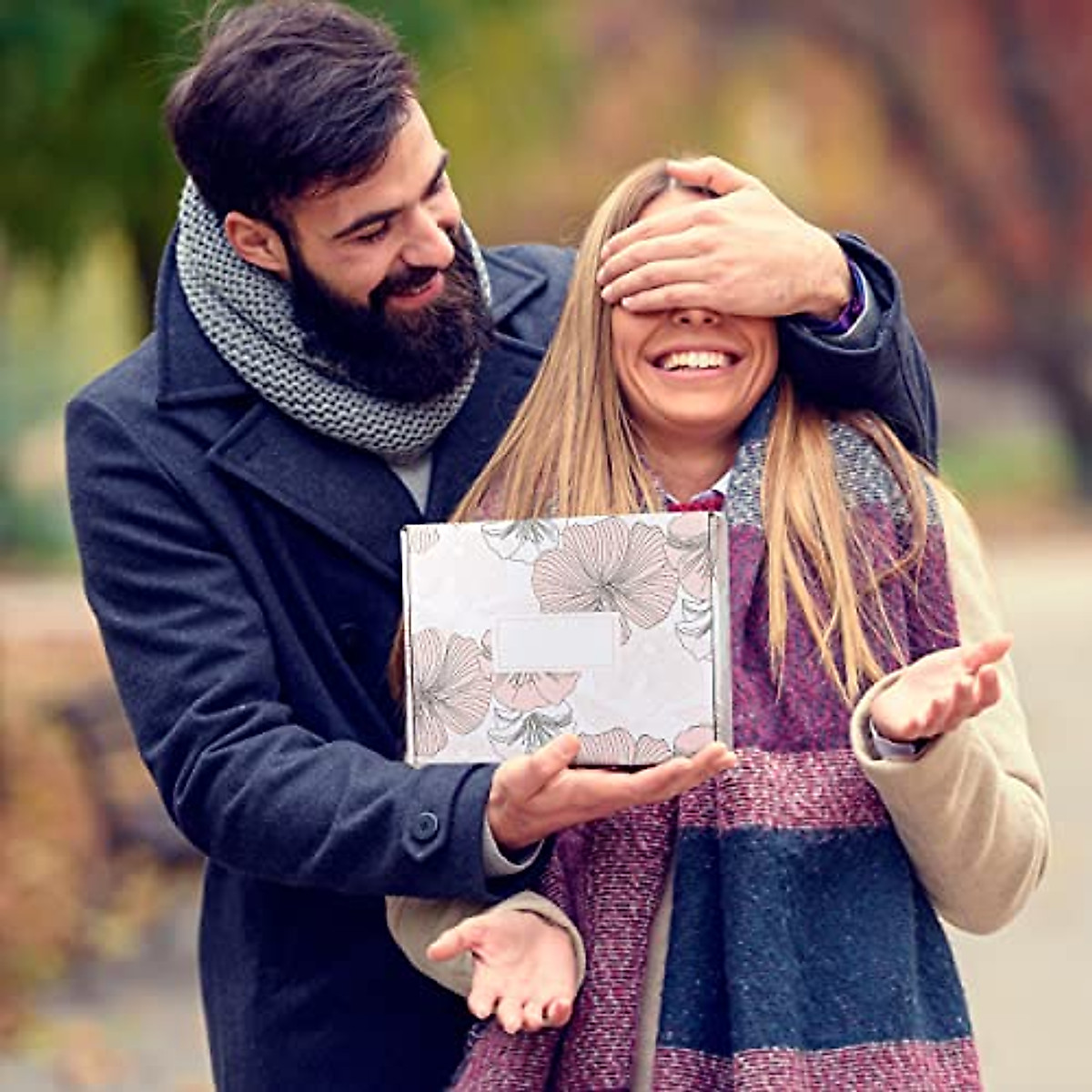 EYMPEU 12x9x4 Floral Gift Wrapping Boxes 20 Pack, Gifts Shipping Boxes Bulk for Women, Flower Corrugated Cardboard Gift Mailer for Present, Wife, Girlfriend, Mom Birthday, Wedding, Party Favor,