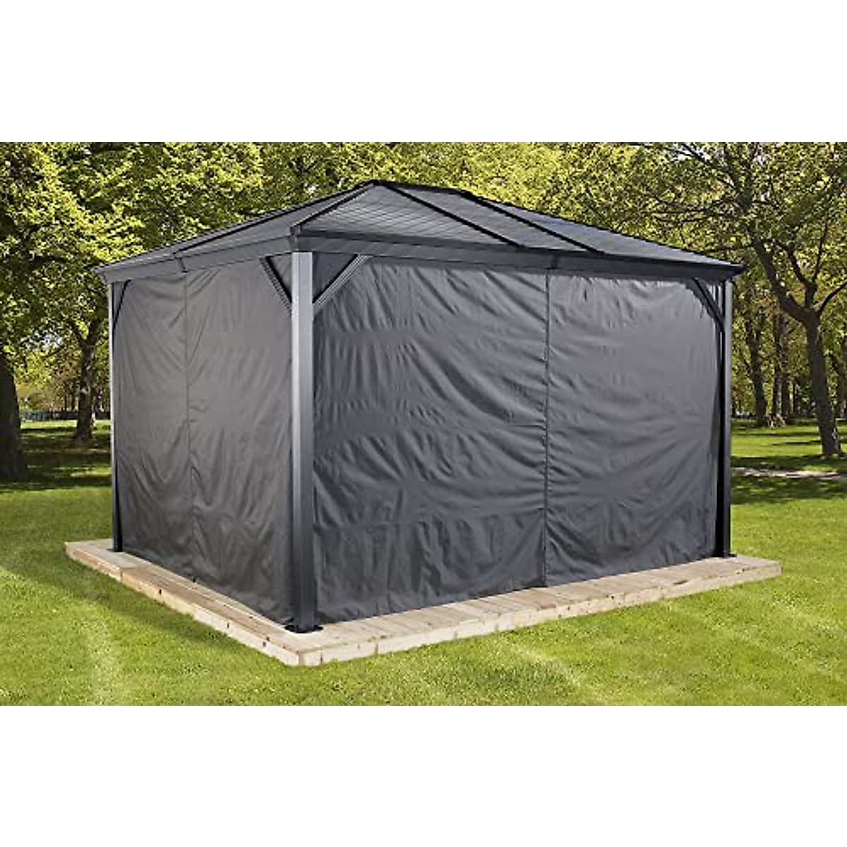 Sojag Accessories Set of 4 8' x 8' Polyester Outdoor Curtains for Ventura Gazebo Sun Shelter, Brown