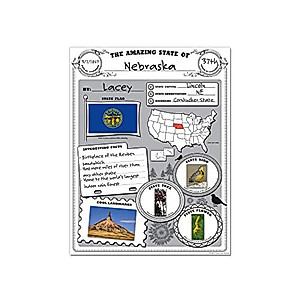 Teacher Created Resources Amazing State Poster Pack, Black, white, 17 x 22 Inch