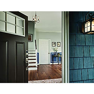 SCHLAGE BE469ZP CAM 619 Connect Smart Deadbolt with alarm with Camelot Trim in Satin Nickel, Z-Wave Plus enabled