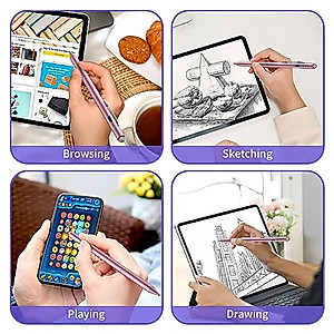 Stylus Pens for Touch Screens, Active Stylus Pen for iPad with Fine Point Tip, Compatible with Apple iPad/iPhone/Android/Samsung/Tablet and Other Touch Screen (Rose Gold)