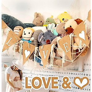 jontell Boho Nursery Storage Plushie Net Holder and Bow Hanging Holder Over Door