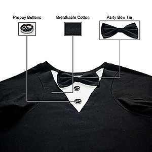 Ruse- Dog Suit Easy Breezy Pet Tuxedo/Dog Wedding Dress for All Breeds.(Black) XL