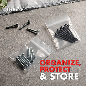 Dirose Reclosable Poly Zip Top Bags – 2.5" x 3" (100 Count), 4 Mil - Plastic Zip&lock Bags – Resealable Plastic Bags with Zipper - Clear Baggies for Jewelry, Pills, Candy