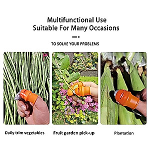 15 Pack Upgrade Gardening Silicone Thumb Knife Harvesting Tool, Vegetable Plant Fruit Picking Knife, Separator Finger Plant Fruit Picking Knife Garden Tool (Large)