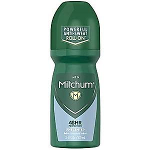 Mitchum Roll-On Antiperspirant and Deodorant for Men, Unscented, 3.4 Fluid Ounce?(Pack of 3)