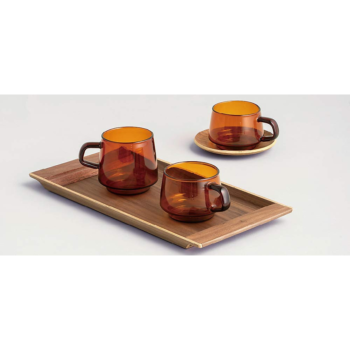 Kinto 21742 SEPIA Coffee Cup & Saucer, 9.1 fl oz (270 ml), Amber