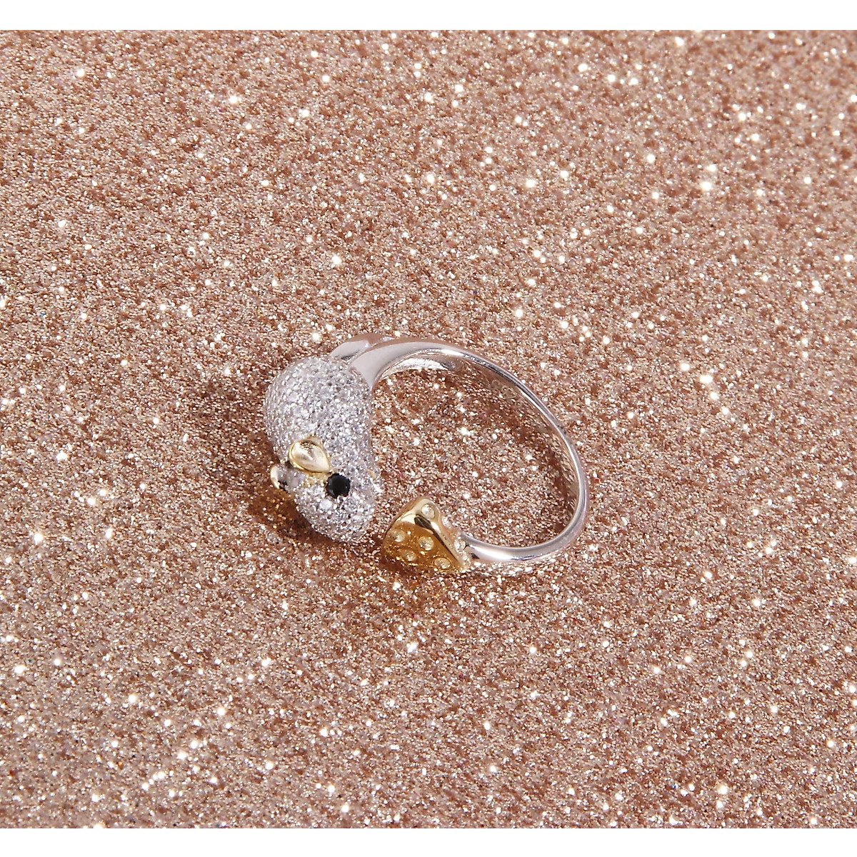 Helen de Lete Rat Steal Cheese S925 Sterling Silver Adjustable Ring