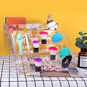 Yebeauty Clear Nail Polish Display Holder Organizer, 6 Layers Acrylic Organizer Storage Tray Rack Stand Holder for Cosmetic Eyeglasses Lash Display