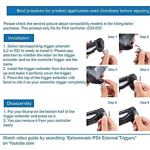 MMOBIEL 2 Pair R2 L2 Trigger Extension Buttons for Playstation 4 PS4, PS4 Slim, PS4 Pro Dualshock Controllers Professional Improvement Adjusters