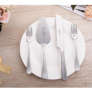 VARLKA Cake Cutting Set for Wedding, Wedding Cake Knife and Server Set, Bride and Groom Cake Cutter Server Set and Forks, Birthday, Wedding Gifts, Bridal Shower Gifts for Couples