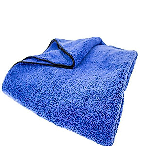 Zwipes 670-2PK Large Premium Absorbent Microfiber Drying Towel (Size: 40" x 25"), 2-Pack Pocketed Plush Lint-Free Cloth, Blue