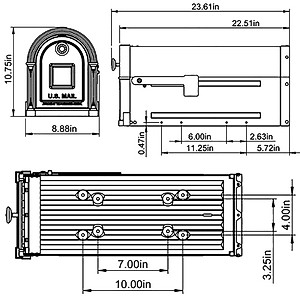 Gibraltar Mailboxes Garrison Large Capacity Galvanized Steel Venetian Bronze, Post-Mount Mailbox, GM160VBEC