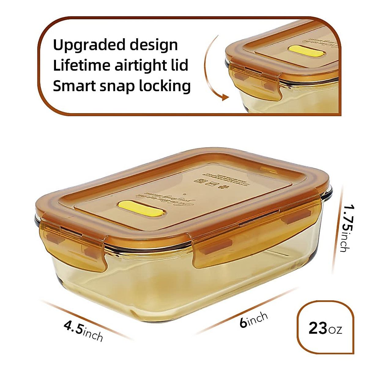 DAS TRUST 10 Pack Amber Glass Meal Prep Containers Microwave Safe Meal Prep Bowls Food Storage Containers Glass Food Prep Containers with Lid Lunch Container for Adults Meal Prep Lunch Bento Boxes