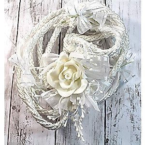 Beautiful White Intertwine Silver Embellishment Accent Rope Migajon Lazo Wedding Lasso Traditional Lazos De Boda Tradicional Bridal Gift Box