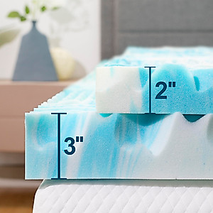 BreezeRest Best College Mattress Topper 2 Inch 7-Zone Twin XL Memory Foam,Dormify Cooling Gel Foam Mattress Topper for Pressure Relief,with Cooling Breathable Cover CertiPUR-US Certified TwinXL Size