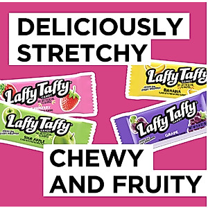 Bundle of Laffy Taffy Candy Individually Wrapped Mini Bars, Assorted Fruit Flavors & Fruit Combos, 6oz bags (Pack of 2)