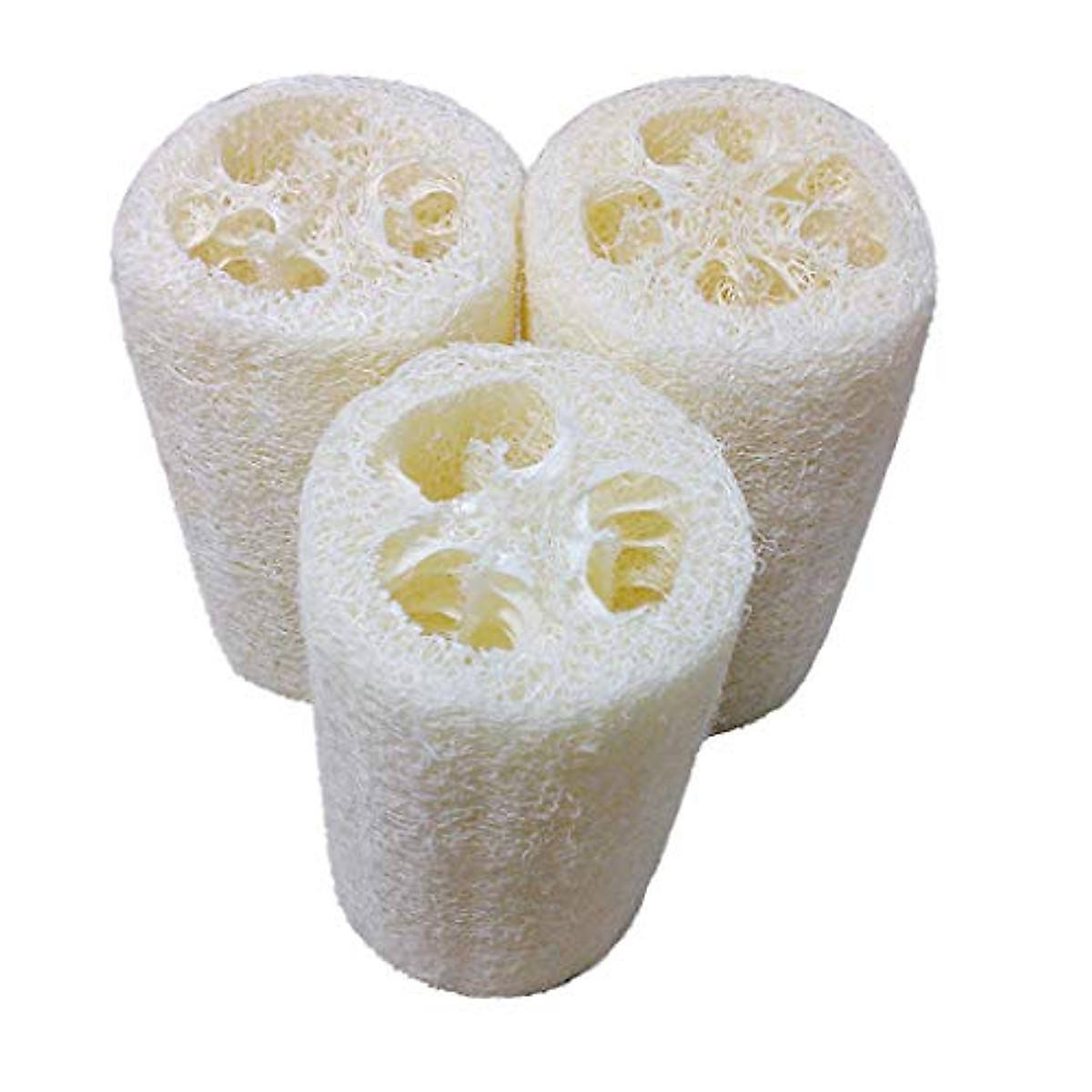 vmree Premium Natural Egyptian Shower Loofah Sponge, Large Exfoliating Shower Loofa Body Scrubbers Buff Away Dead Skin, Natural Bath and Body Sponge, Loofah Back Scrubber (5PCS, White)