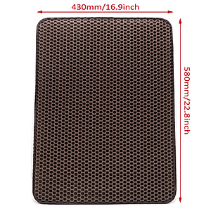 HTTMT- (23x17 inch) Pet Supplies Cats Litter & Housebreaking 58X43 Brown Cat litter Mat Double Layer Pad Trapper Folding Pad EVA Foam Rubber