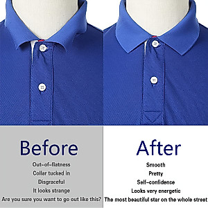 Collar Stays for Polo Shirts, No Curl Collar Polo Shirt Collar Stays, Polo Shirt Collar Fixed Great for Any Shirt with Collar