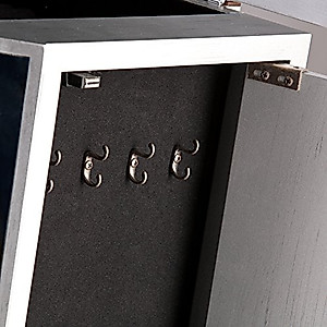 SEI Furniture Mirrored Jewelry Armoire Southern Enterprises Margaux MirroredArmoire, Silver, (AMZ2157SJ)