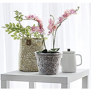 YIKUSH Orchid Pots with Holes 7 inch 5 Pack Clear Orchid Pot Plastic Plant Pot Flower Pots Outdoor and Indoor Use