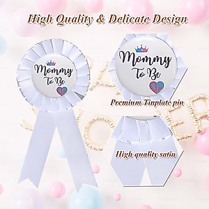 Mommy and Daddy To Be Tinplate Badge Pins, 2Pcs Perfect Baby Shower/Gender Reveal Button Pins for New Parents Baby Shower Pins Party Favor for Every Mom To Be and Dad To Be (White Style)