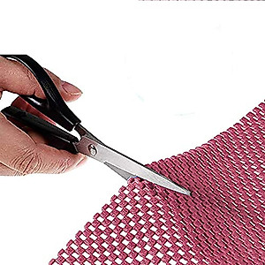 Shelf Liner Drawer Liner Non-Slip Mat Shelves Liners 12" X6.5’ Grid Pattern PVC Non-Adhesive Grip Liner Anti-Slip Mat for Kitchen Cabinets Wire Shelving Pantry Dresser Refrigerator (Pink)