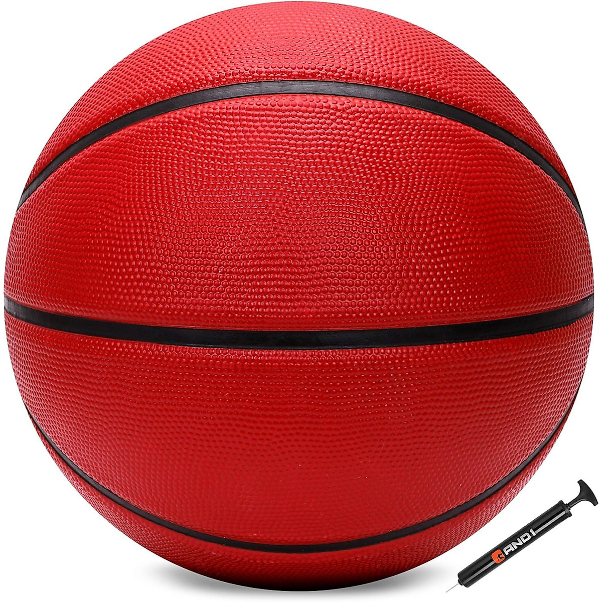 AND1 Fantom Rubber Basketball: Official Regulation Size 7 (29.5 inches) - Deep Channel Construction Streetball, Made for Indoor Outdoor Basketball Games,Burgundy