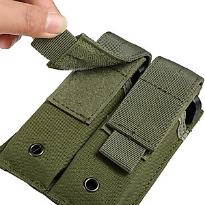 FRTKK Tactical Single/Double Pistol Mag Pouch Outdoor Molle Open-Top Magazine Pouch for Glock M1911 92F