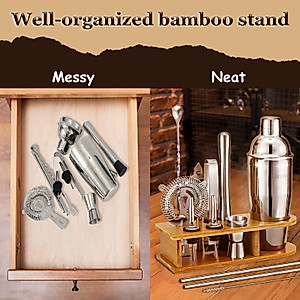 Simrzikr Bartending kit|Cocktail Shaker Set with Stand, Martini Mixer, Margarita kit, Bar Drink Mixer Set, All-in-one Bar Tools for Drinking Mixing, Mixology and Craft Bartender Kit for Home and bar