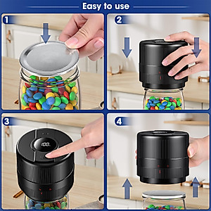AllToU Electric Mason Jar Vacuum Sealer Kit, Can Sealer, Handheld Jar Sealer for Wide Mouth and Regular Mouth Mason Jars (Mason Jar)